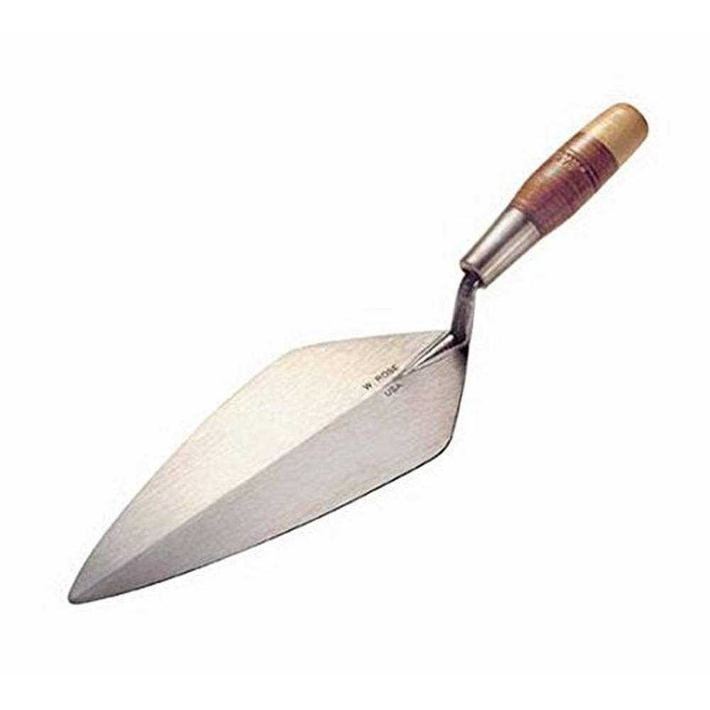 W. Rose 11 in. Limber Narrow London Brick Trowel with Leather Handle ...