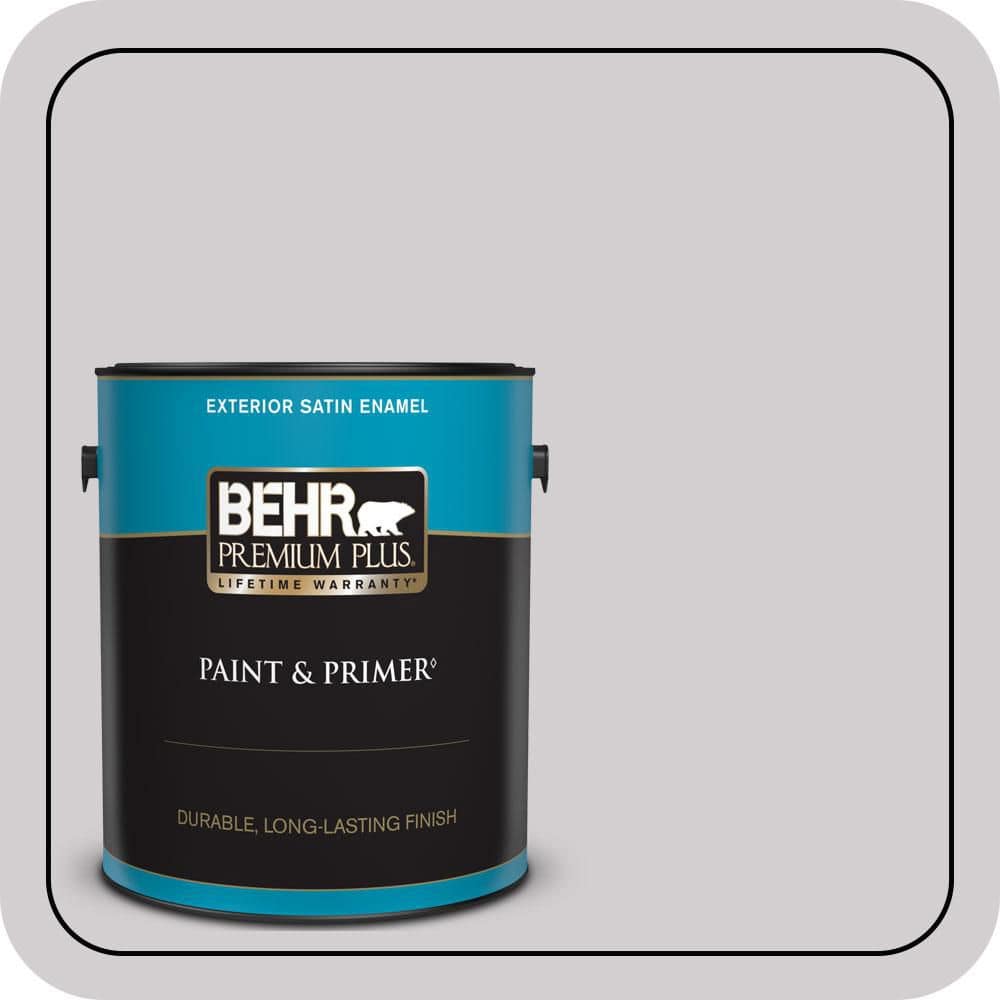 BEHR PREMIUM PLUS 1 gal. #N570-1 Opera Satin Enamel Exterior Paint ...