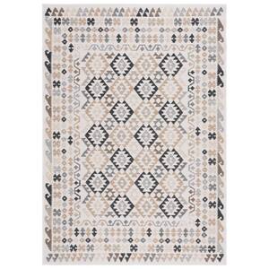 SAFAVIEH Sunrise Gray/Beige Black 5 ft. x 8 ft. Floral Border ...