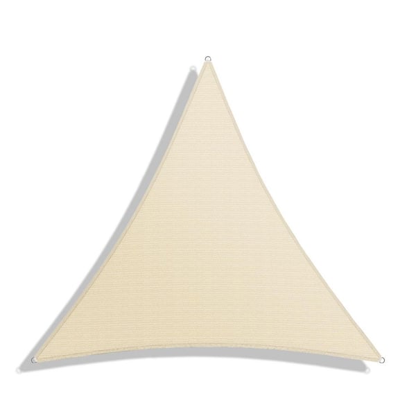 ECOOPTS 20 ft. x 20 ft. x 20 ft. HDPE Sun Shade Sail Triangle Canopy ...