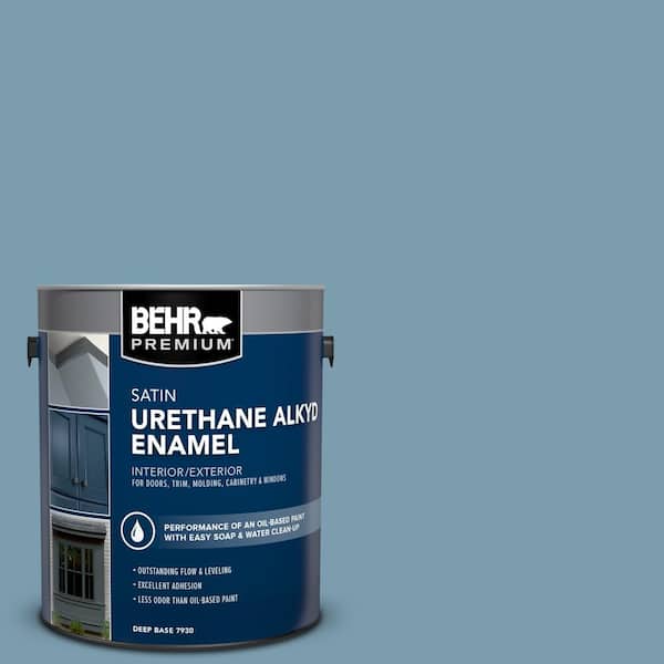 BEHR PREMIUM 1 gal. #550F-4 Cool Dusk Urethane Alkyd Satin Enamel ...