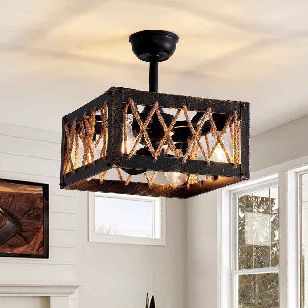 Pacific Core 17 in. Indoor Black Industrial Downrod Ceiling Fan with ...