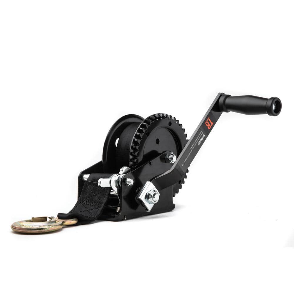 TR Industrial 1200 lb. Trailer Winch with Pre-Installed 20 ft. Strap ...