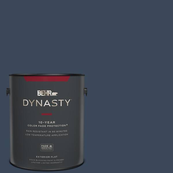 BEHR DYNASTY 1 gal. #M500-7 Very Navy Flat Exterior Stain-Blocking ...