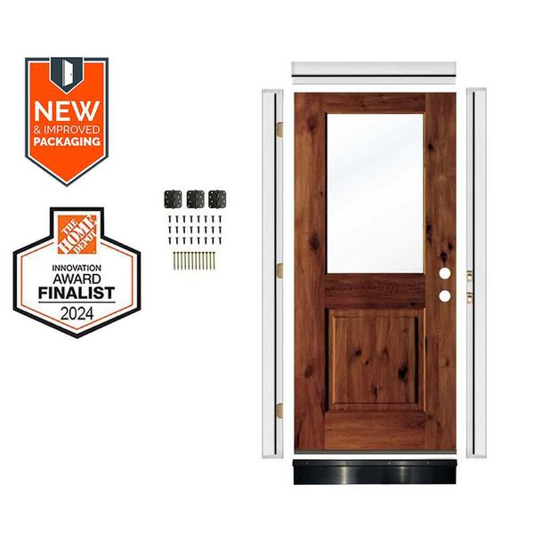 Krosswood Doors DIY 32in.x80in. Right-Handed Clear Glass Window ...