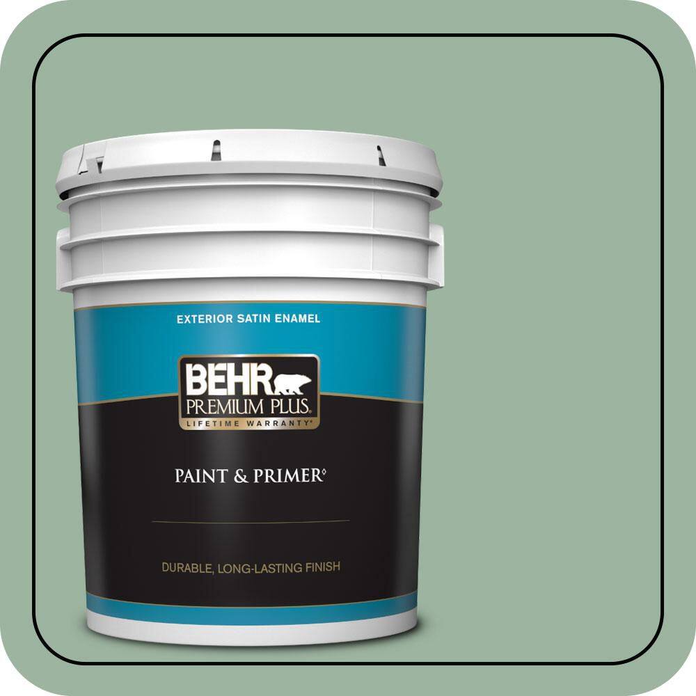 BEHR PREMIUM PLUS 5 gal. #S410-4 Copper Patina Satin Enamel Exterior ...