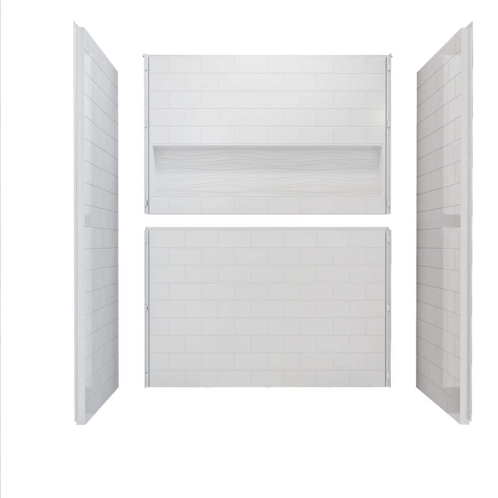 Vanity Art 60 in W x 32 in H 4-Piece Direct-to-Stud Alcove Shower Wall ...