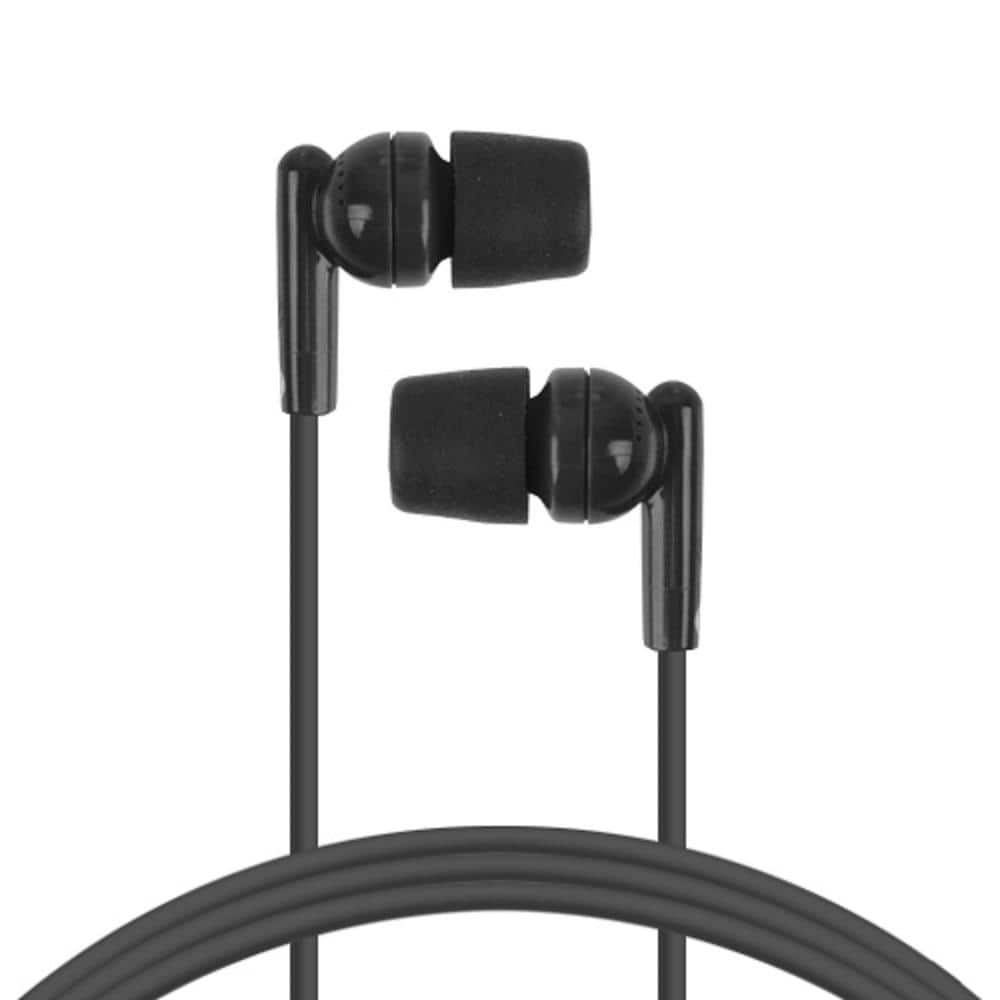 Tech and Go Memory Foam Earphones in Black 190 9027 TG3 - The Home Depot
