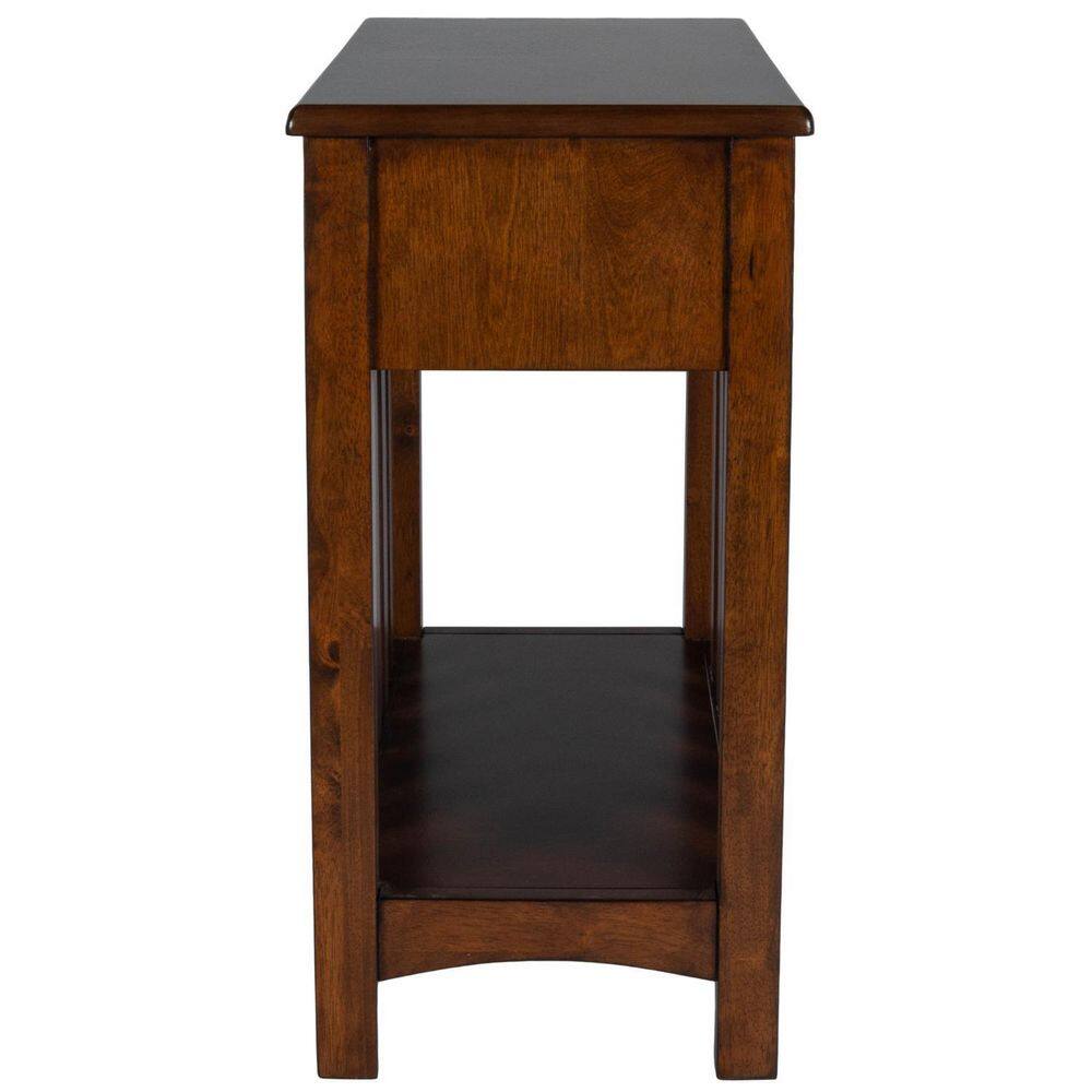 HomeRoots 12 in. Dark Brown Rectangle MDF End Table 2000488972 - The ...