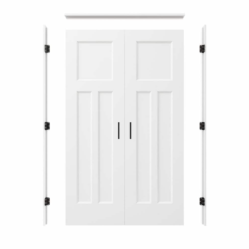 ARK DESIGN 48 in. x 80 in. 3-Panel Universal Painted Solid Core Wood ...