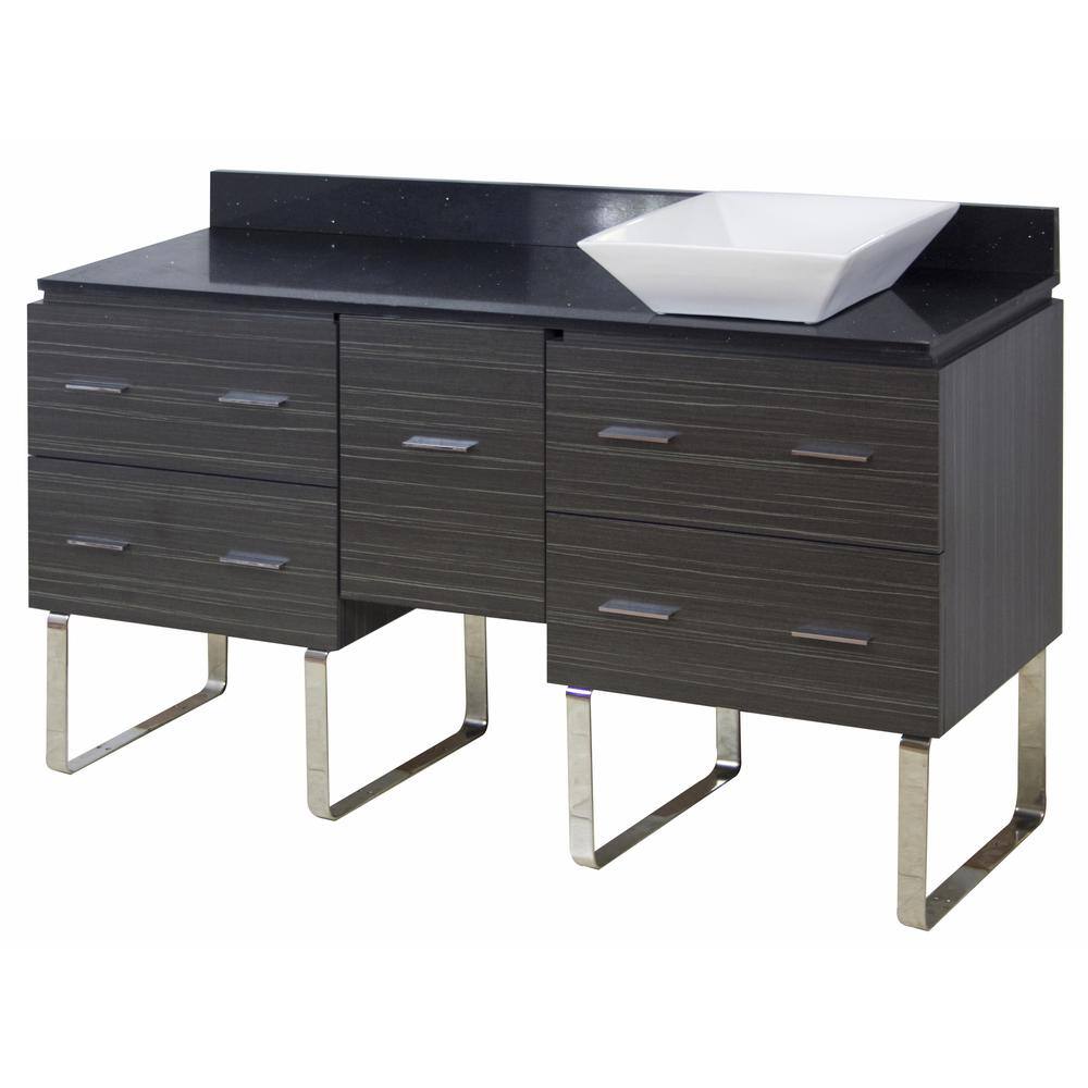 16-Gauge-Sinks 60 in. W x 18.5 in. D Bath Vanity in Dawn Grey with ...