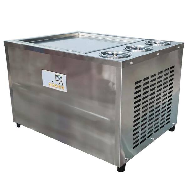 800 W Fried Ice Machine in Stainless Steel with 3 Spice Boxes, 2 ...