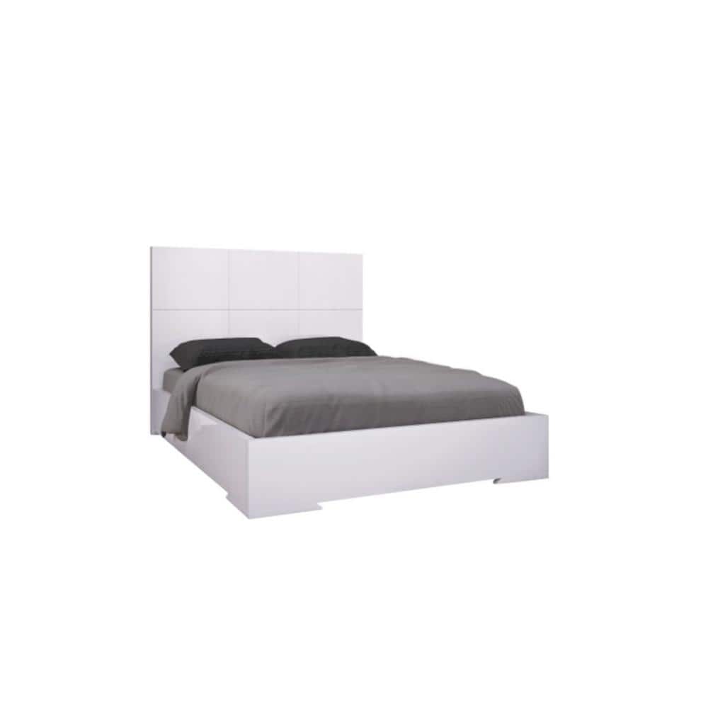 HomeRoots White Composite Frame King Panel Bed 2000320670 - The Home Depot