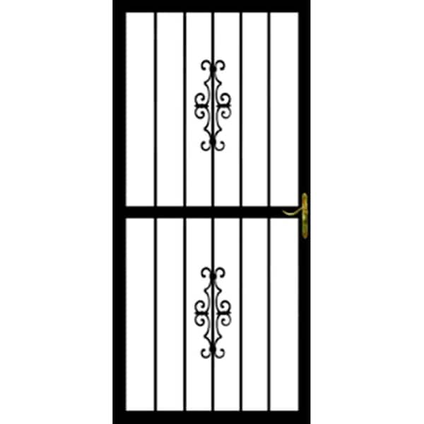 Grisham 30 in. x 80 in. 301 Series Black Prehung Guardian Steel ...