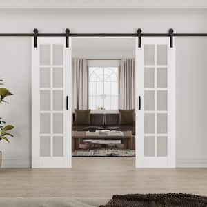 ARK DESIGN 24 in. x 80 in. 10 Lite Tempered Frosted Glass White Primed ...