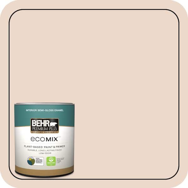 BEHR PREMIUM PLUS 1 qt. #S210-1 Nutmeg Frost Semi-Gloss Enamel EcoMix ...