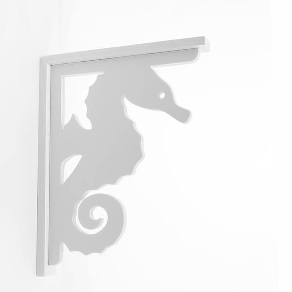 Nature Brackets Decorative 9-1/2 in. Paintable PVC Seahorse Shelf ...