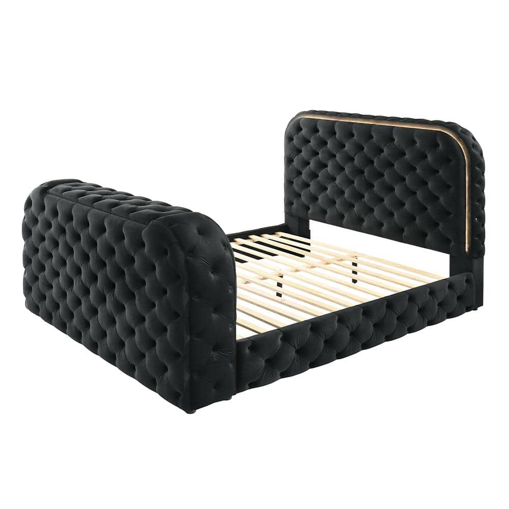 Acme Furniture Kana Black Wood Frame Eastern King Panel Bed BD03121EK ...