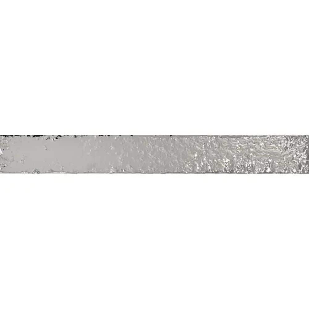 Apollo Tile Valenza 2 in. x 16 in. Glossy Silver Metallic Ceramic ...