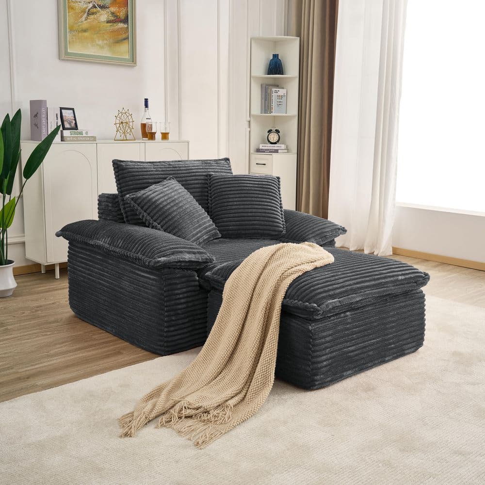 Seafuloy Gray Club Chair with Ottoman, Modular Accent Char, Lounge ...