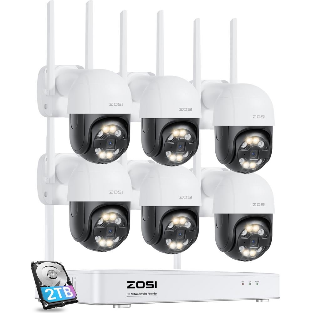 ZOSI Wireless 8-Channel 4MP 2TB NVR Security Camera System with 6 355 ...