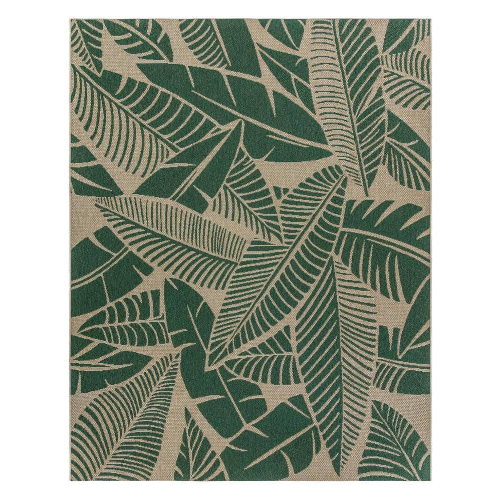 Studio By Brown Jordan Calypso Yarra Green 8 ft. x 10 ft. Floral Indoor ...