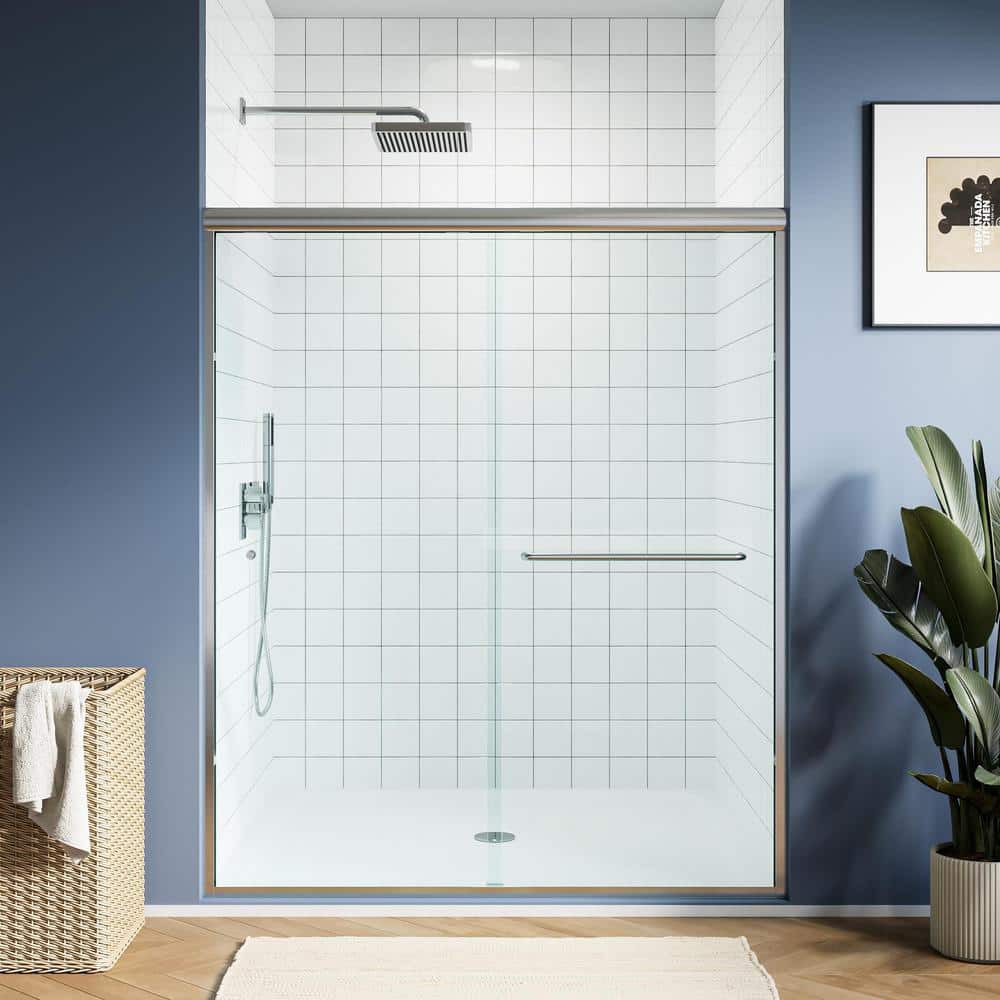 Reviews for HOROW 55 in. - 59 in. W x 70 in. H Double Sliding Semi ...