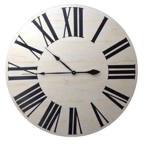 BrandtWorks 42 in. Oversized Horizontal Farmhouse Wall Clock HCFH-042 ...