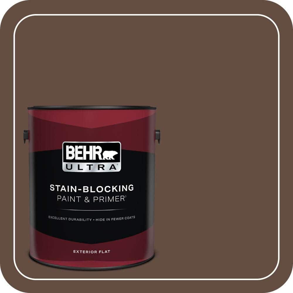 BEHR ULTRA 1 gal. #S-G-760 Chocolate Coco Flat Exterior Paint & Primer ...