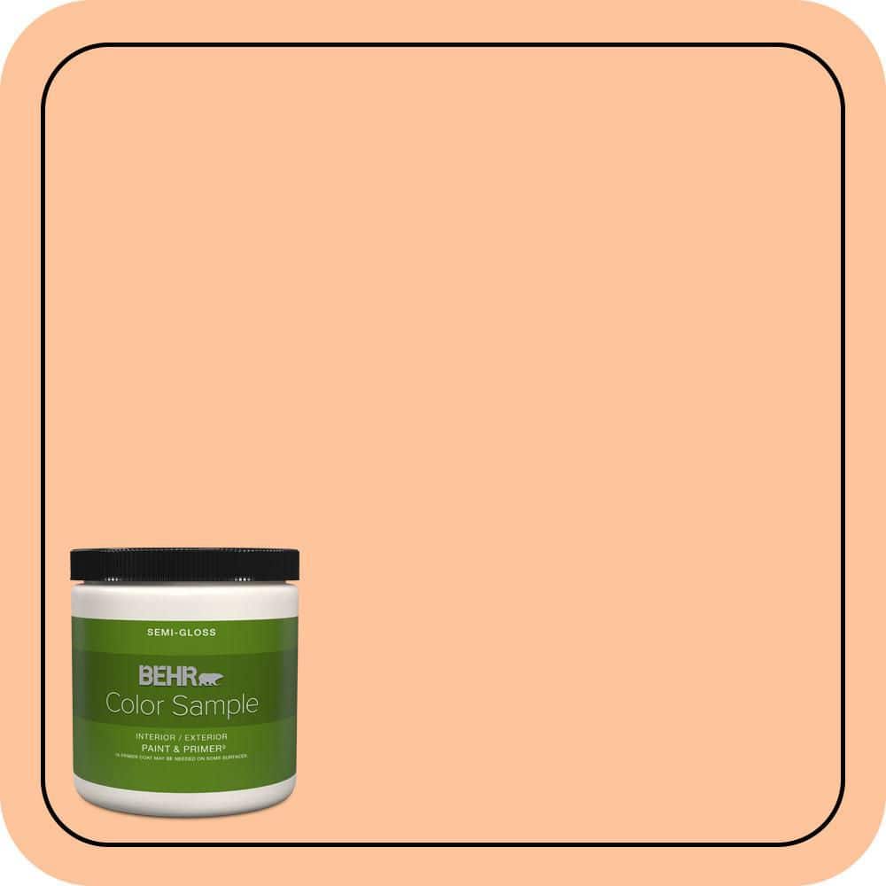 BEHR PREMIUM PLUS 8 oz. #260B-4 Orange Sherbet Semi-Gloss Interior ...
