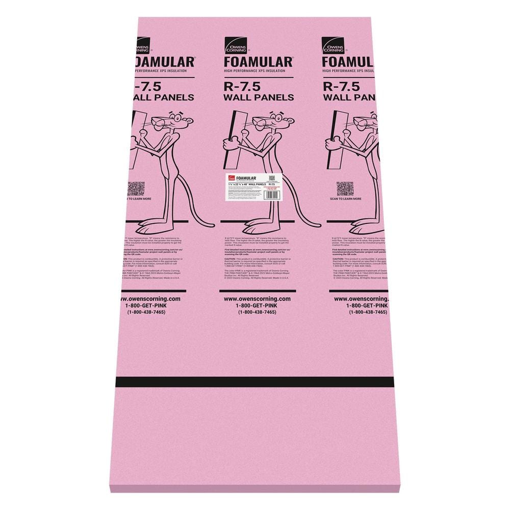 Owens Corning Foamular NGX 1.5 in. x 22.5 in. x 4 ft. R-7.5 Project Wall XPS Panels Rigid Foam ...