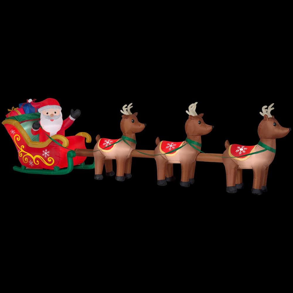 Reviews for Home Accents Holiday 16 ft. W Pre-lit LED Inflatable Santa ...