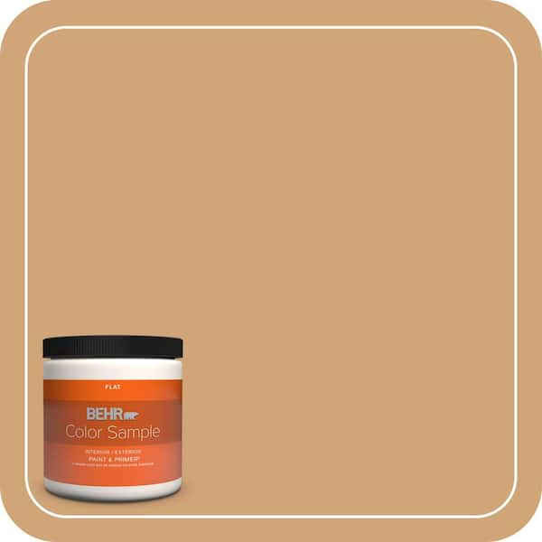BEHR PREMIUM PLUS 8 oz. #PMD-79 Sesame Flat Interior/Exterior Paint ...