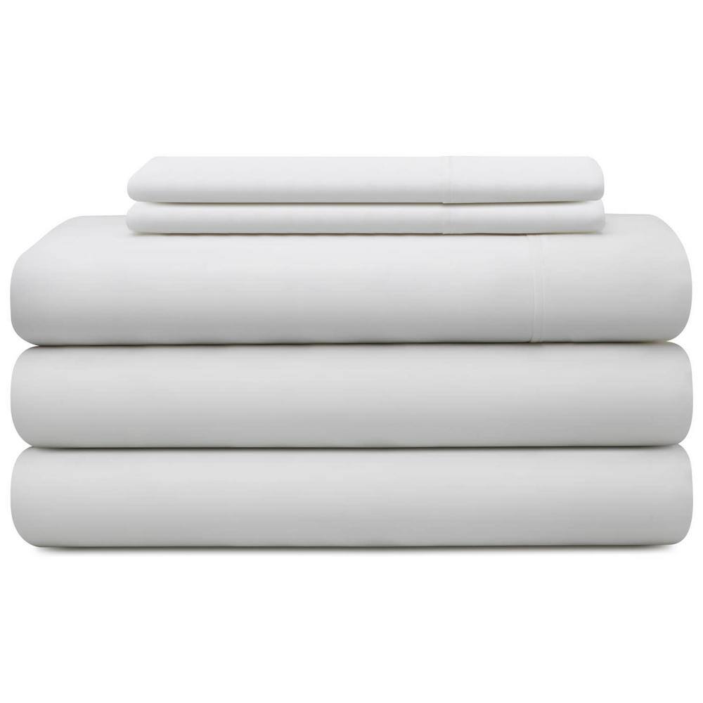 Brookside 5-Piece White Solid Cotton California King - Split Sheet Set ...