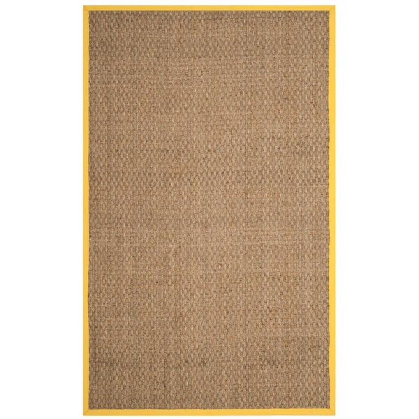 SAFAVIEH Natural Fiber Natural/Gold 5 ft. x 8 ft. Border Woven Area Rug ...