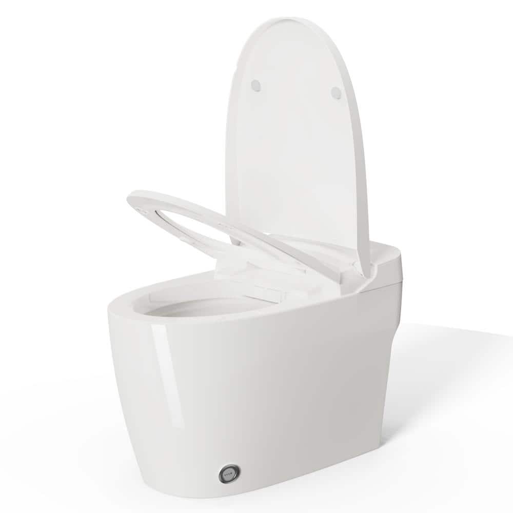 Simple Project 1-Piece Smart Toilet 1.28 GPF Single Flush Elongated ...