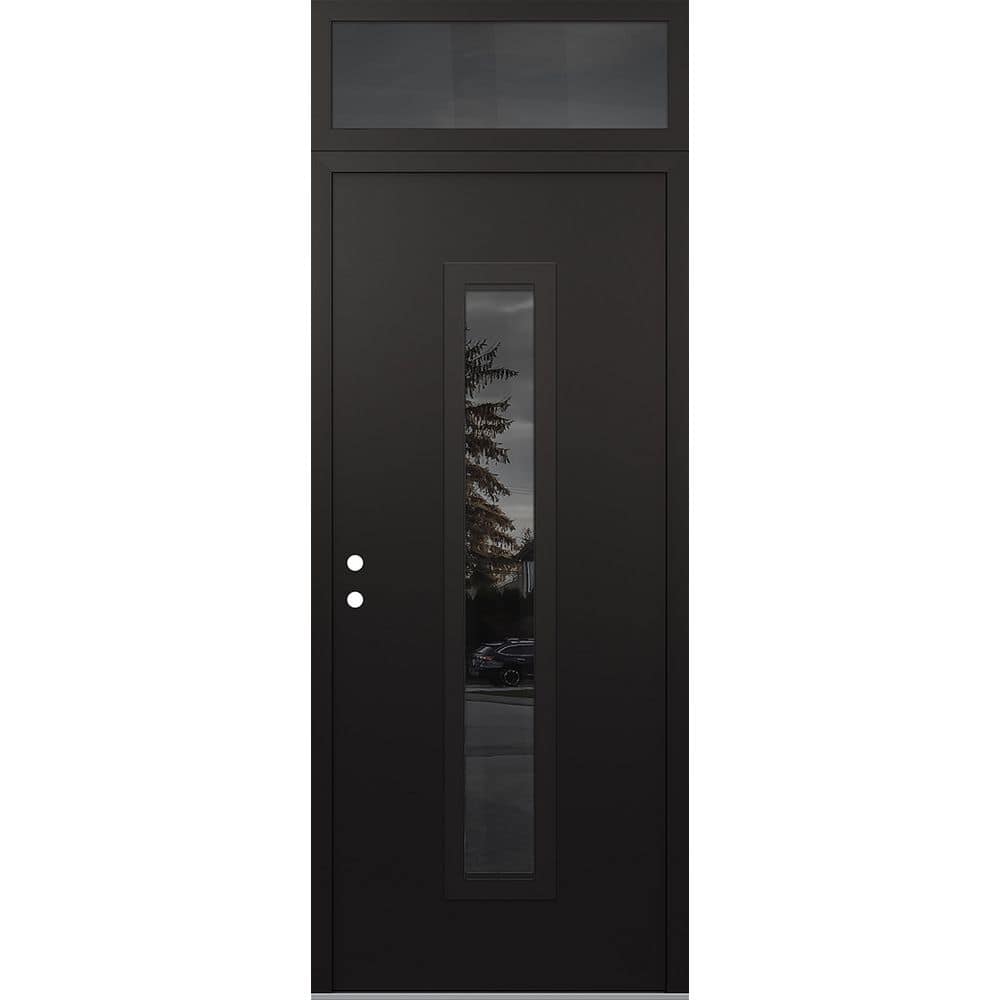 Tessari Doors A11 36 in. x 96 in. Black P Right-Hand/Inswing Mirrored ...
