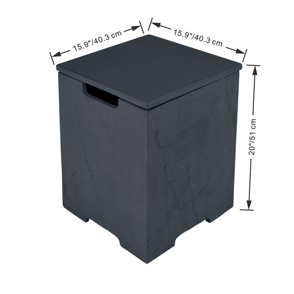 Elementi Elementi Plus 16 in. L x 16 in. W x 20 in. H Slate Black ...