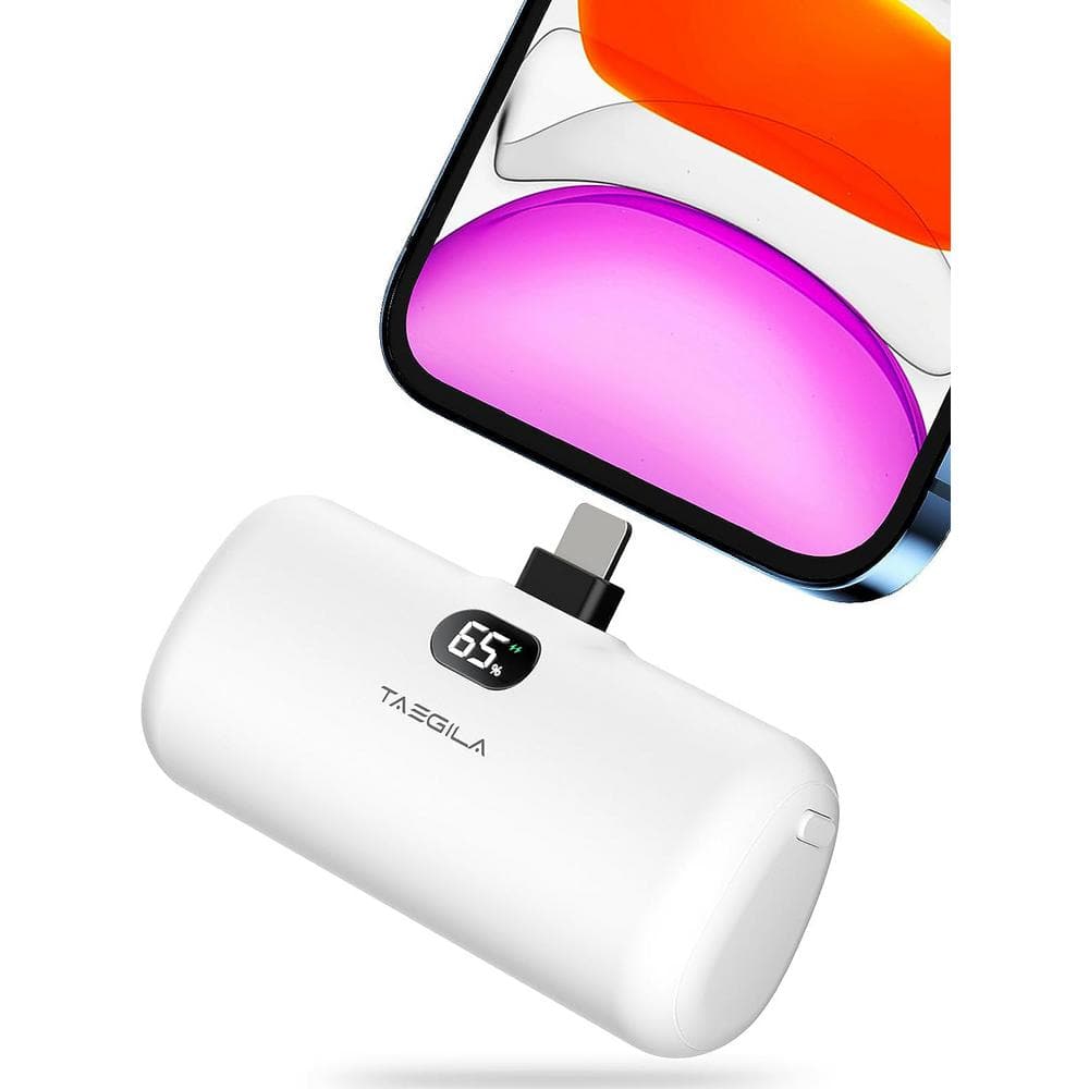 Etokfoks 5000mAh Small Portable MFi Certified Compact Power Bank w/LCD Display & LED Light for ...