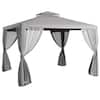 Outsunny 9.6 ft. x 11.6 ft. Gray Outdoor Canopy Shelter with 2-Tier ...