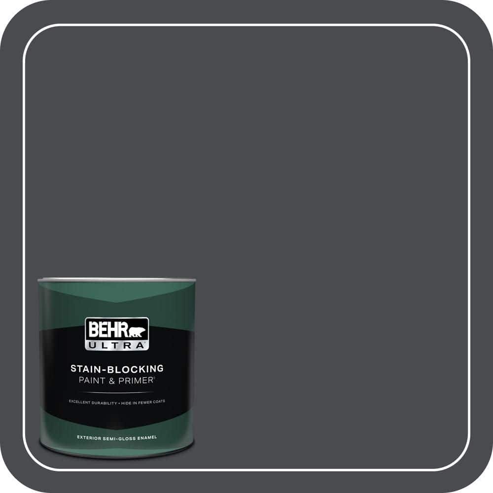 BEHR ULTRA 1 qt. #N500-7 Night Club Semi-Gloss Enamel Exterior Paint ...