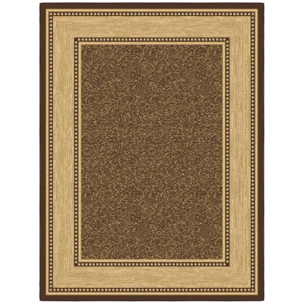 Ottomanson Basics Collection Non-Slip Rubberback Bordered Design 5x7 ...