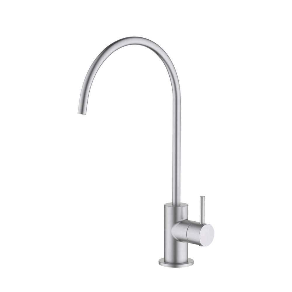 KIBI Circular Single Handle Water Filtration Beverage Faucet in Brushed ...