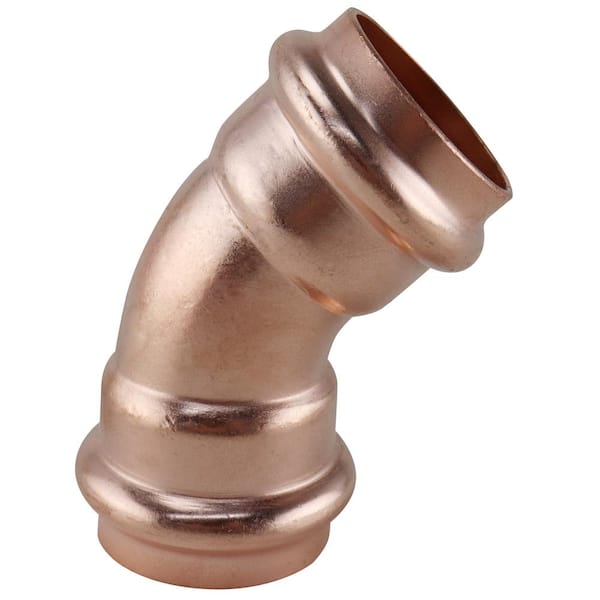 Streamline 1 in. Copper 45-degree Press x Press Elbow Fitting PF 03044H ...