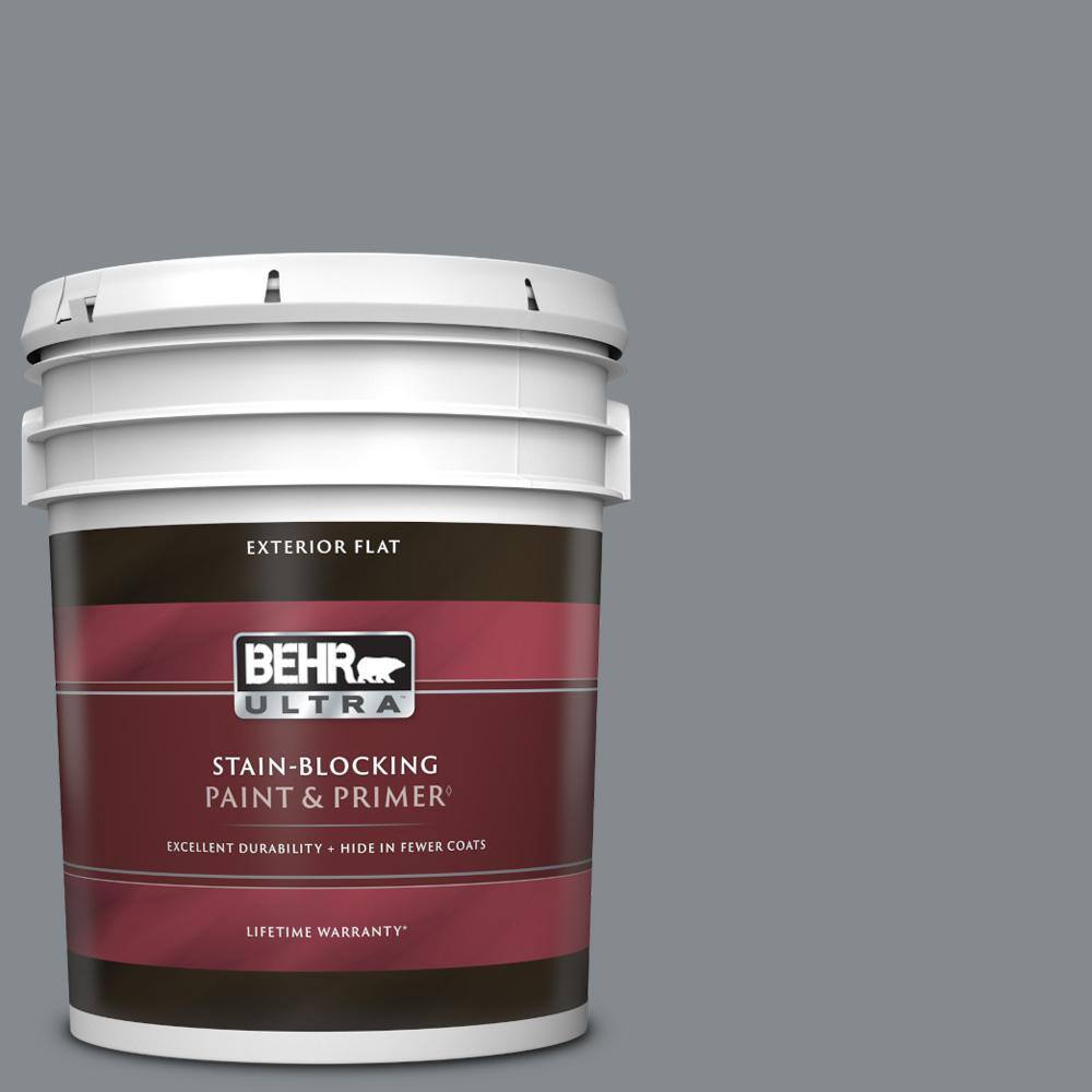 BEHR ULTRA 5 gal. #PPU26-21 Overcast Flat Exterior Paint & Primer ...