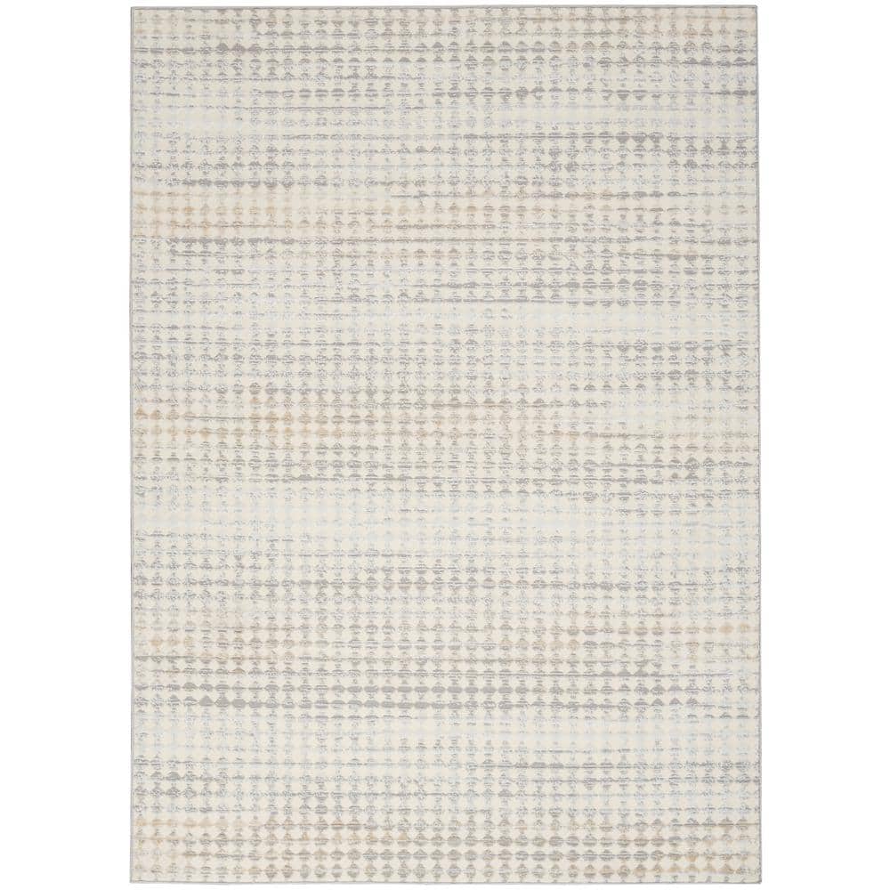 CALVIN KLEIN Ck950 Rush Ivory/Multi 5 ft. x 7 ft. Abstract Contemporary ...