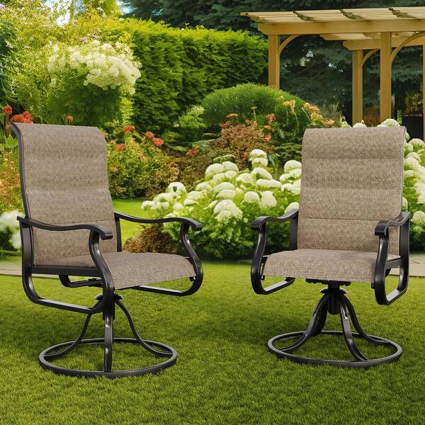 ELPOSUN Outdoor Dining Armchairs with Cushion-Gentle Rocking Motion And ...