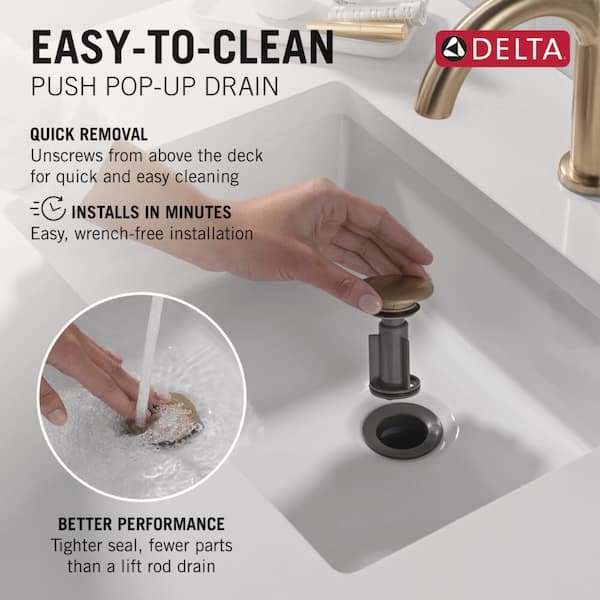 Delta Faryn Gold 8 in. Widespread Double Handle Bathroom Faucet in ...