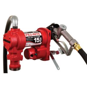 FILL-RITE 12-Volt 15 GPM 1/4 HP Fuel Transfer Pump (Manual Nozzle ...