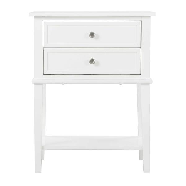 AndMakers Newton 2-Drawer White Nightstand (28 in. H x 22 in. W x 16 in ...